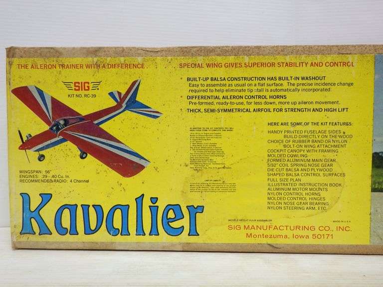 Sig Kavalier RC plane kit, wingspan 56"L, was opened, appear complete ...
