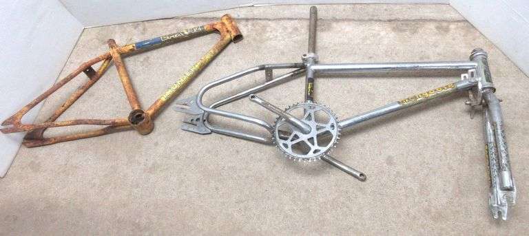 (2) Old BMX bike frames: One- Mongoose Expert Frame with Fork; One ...