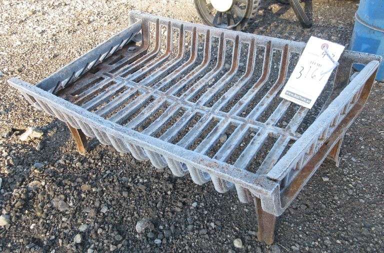 Cast iron fire pit rack for wood, 24" x 15", good - Albrecht Auction ...