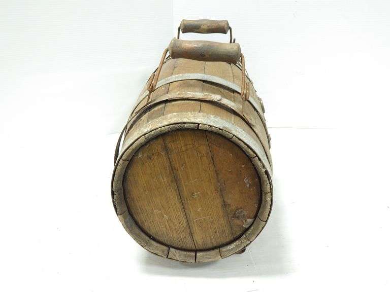 Double handle water cask, antique oak barrel, 21 1/2" x 11", not ...