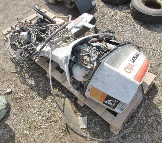 1978 Johnson 140 V4 and key, all wiring and steering runs strong, may need starter - Albrecht ...