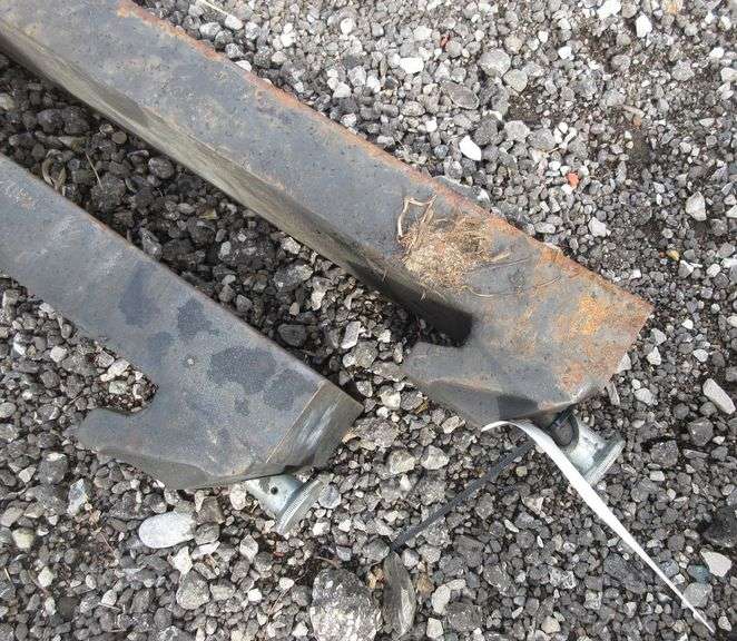 Pair of forklift forks with locking pins, 42"L , used, good - Albrecht ...