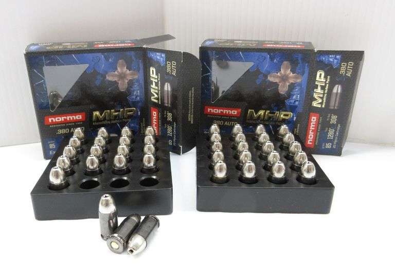 (40) Rounds of Norma MHP .380 Auto ammo, 85-Grain extreme terminal ...