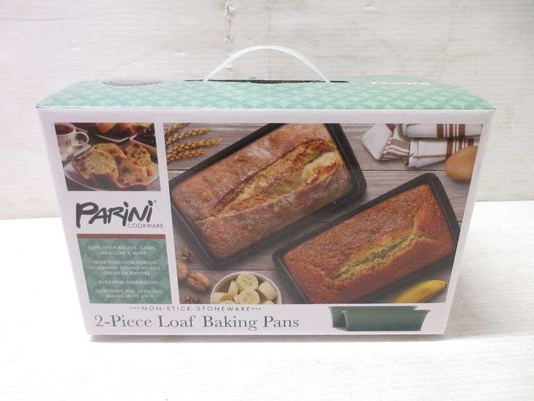 Two-piece loaf baking pans, non-stick stoneware by Parini, Pan size- 10 ...