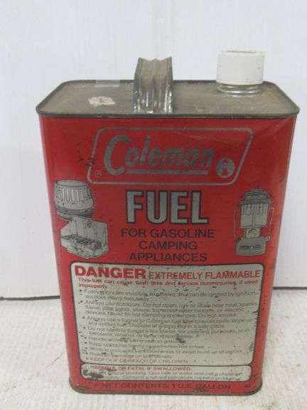 1-Gallon Coleman fuel, nearly full - Albrecht Auction Service