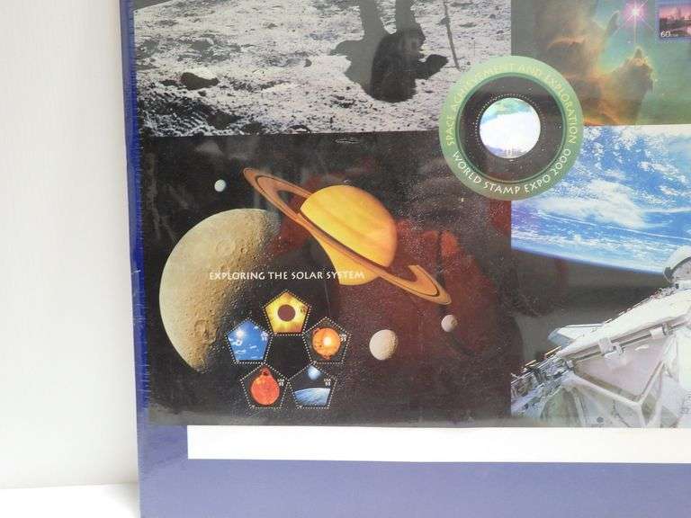 2000 USPS 1st hologram stamp uncut press sheet, "Space Achievement ...