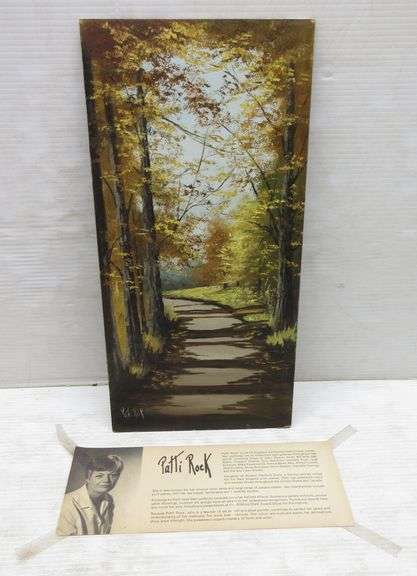 Patti Rock painting with paper about her, 15"W x 8"H, used - Albrecht ...