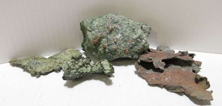Native copper specimens from Michigan, up to 3 1/4"W, nice - Albrecht ...