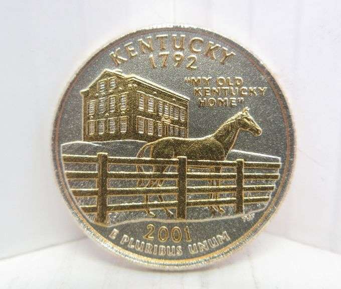 Louisiana 1812-2002 colorized quarter; Kentucky 1792-2001 colorized ...