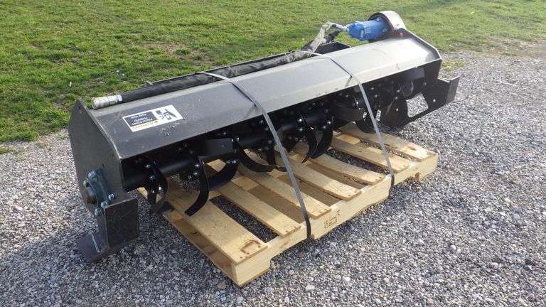 72" Skid steer heavy-duty tiller with top mount hydraulic motor, never ...