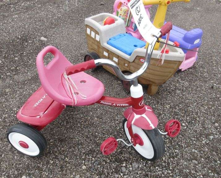 Radio Flyer Tricycle; Little Tikes wheeled boat; VTech alphabet train ...
