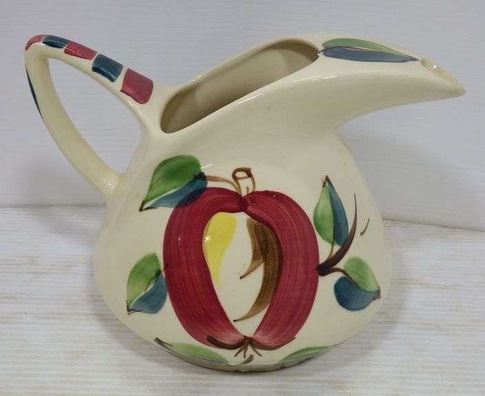 Purinton pottery apple large jug, 10 1/2" x 7"H, chips on bottom edge ...