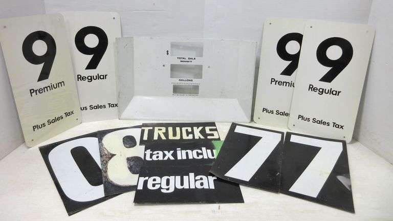(12) Pieces, Include: Gas Pump Face, and Gas Station Numbers - Albrecht ...