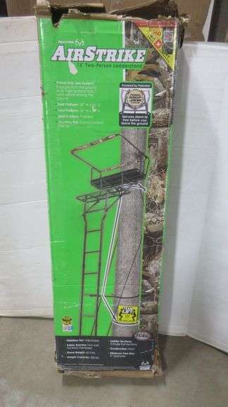 Two-person hunting ladder tree stand with jaw, 15' Realtree stand, camo ...