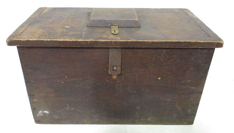 Antique township ballot box, 21"W x 12"H - Albrecht Auction Service