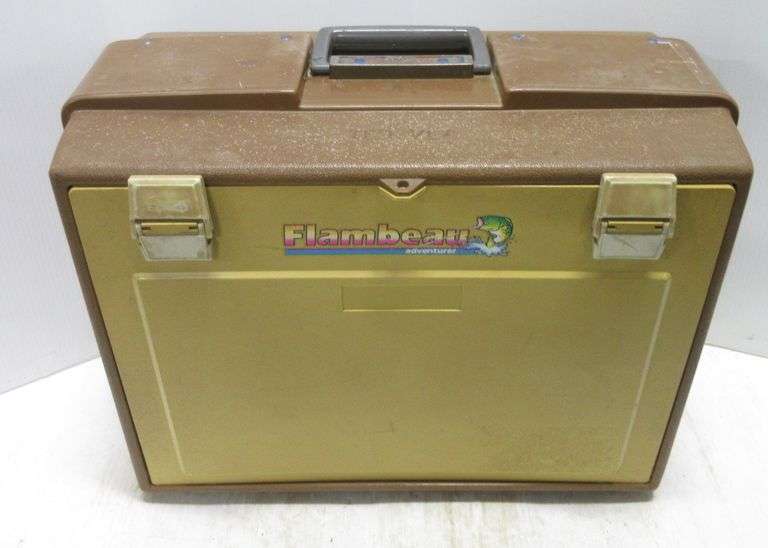 Flambeau 2275 fishing tackle box with (5) drawers, full of old fishing ...