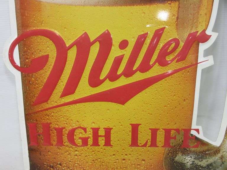 Miller High Life Large Metal Beer Advertising Sign - Albrecht Auction ...