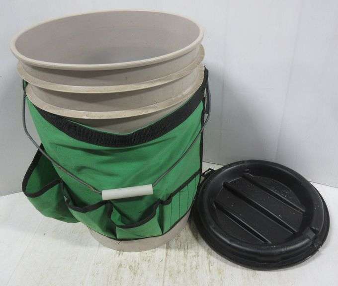 Bucket Boss bucket with seat and tool holder, various screws, and new ...