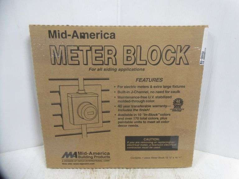 Mid-America meter block, 15 1/2" x 16 1/2" with J channel cactus color ...