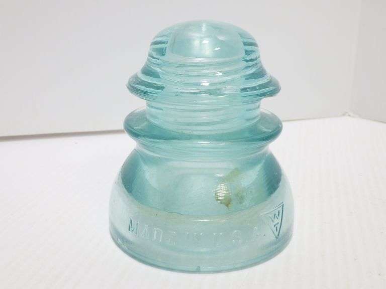 (3) Blue glass insulators, all 4"H - Albrecht Auction Service