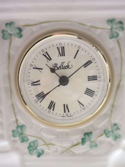 Belleek China clock, made in Ireland, 8"H, with no chips or scratches ...