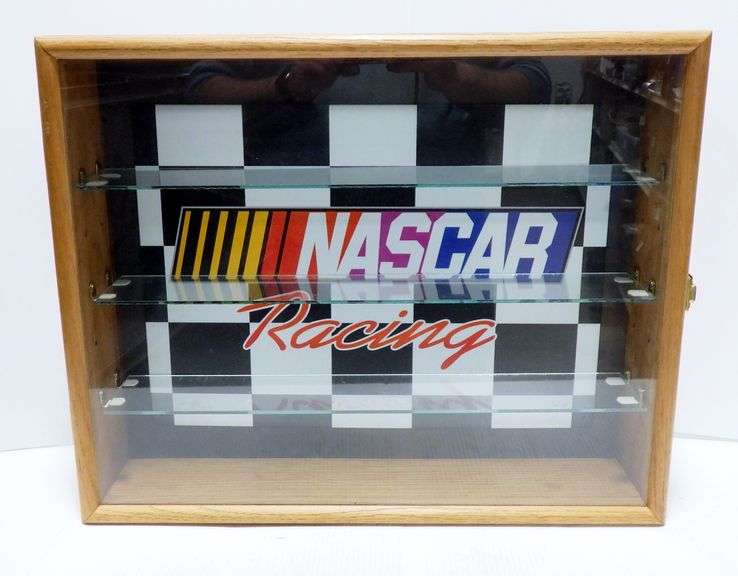 NASCAR display case with three glass shelves, 21"W x 4" x 17"H, in ...