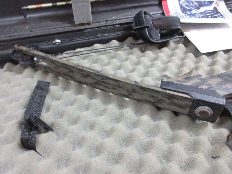 Browning Bushmaster bow with case, arrows, and broadheads, 53"W ...