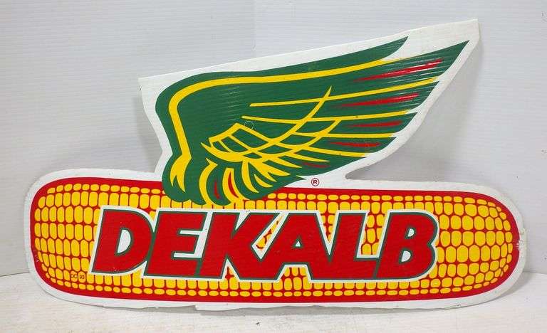 DeKalb sign, 24"W x 12"H, good - Albrecht Auction Service