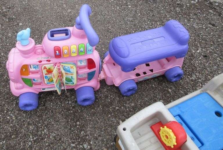 Radio Flyer Tricycle; Little Tikes wheeled boat; VTech alphabet train ...