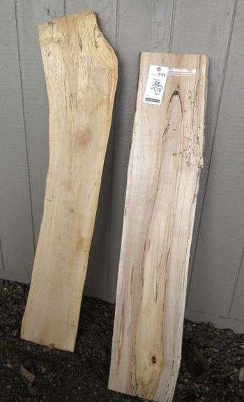 (2) Spalding maple live edge, rough sawn boards, sizes include: One- 9 ...