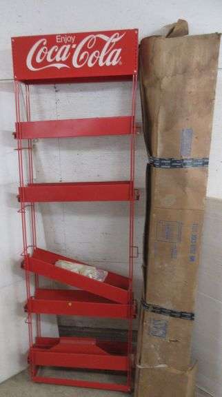 (2) Store Coca-Cola racks, 27 1/2"W x 7"D x 80"H, one is NOS - Albrecht ...