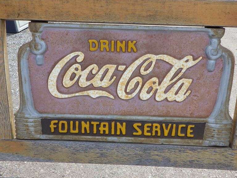Vintage Coca-Cola bench, 1940's fountain service bench, 49 1/2"W x 20 ...