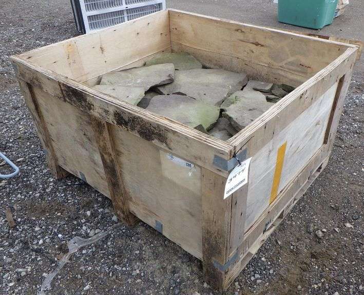 Crate with shale landscape stone, approx. 34"W x 12"D x 39"L - Albrecht ...