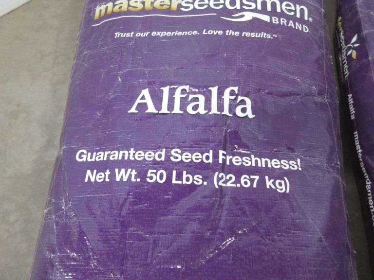 (3) Bags of alfalfa seed, master seed, 50 lbs. each - Albrecht Auction ...