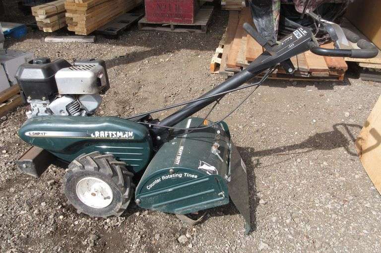 Craftsman 6.5 HP, 17" rear tine rototiller, nice and clean, starts and ...