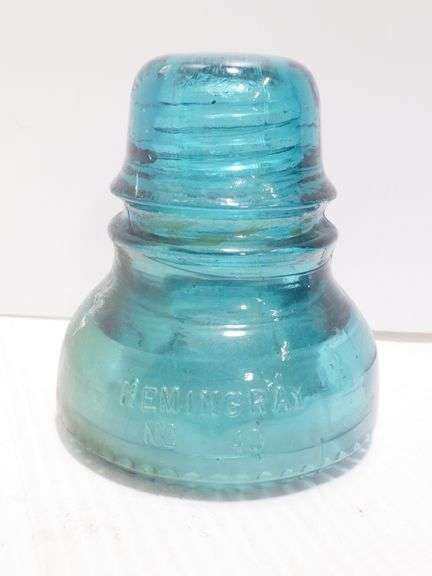 (3) Blue glass insulators, all 4"H - Albrecht Auction Service