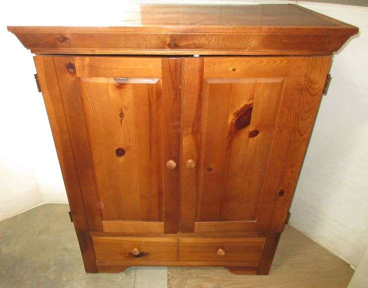 Solid pine cabinet, 37"W x 21 1/2"D x 48"H - Albrecht Auction Service