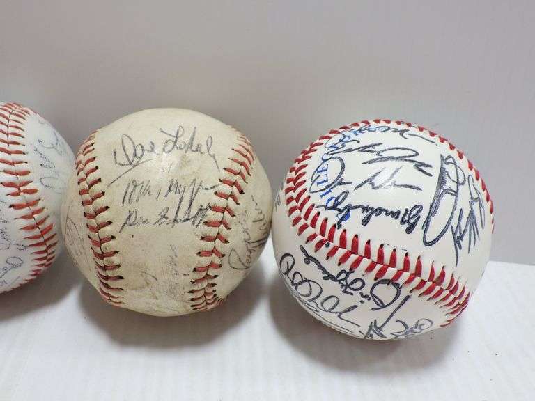 (5) Team autographed baseballs, include: Detroit Tigers Mark Fidrych ...
