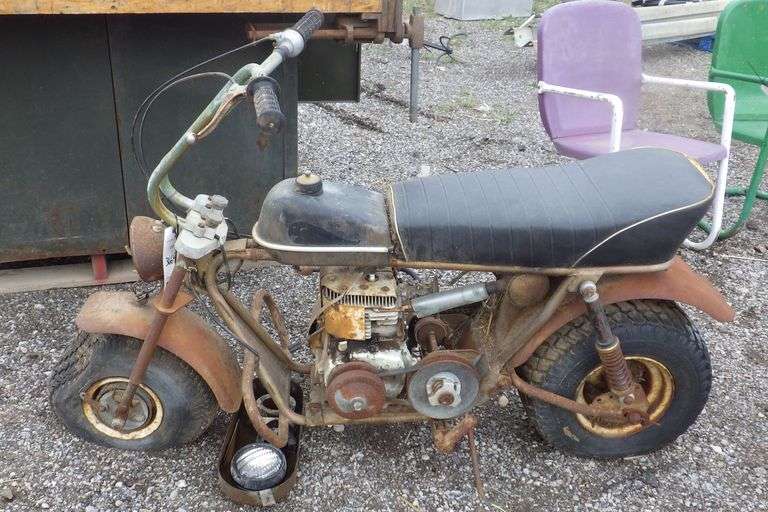 Heathkit mini bike with manual and some parts, kept in lean-to for past ...
