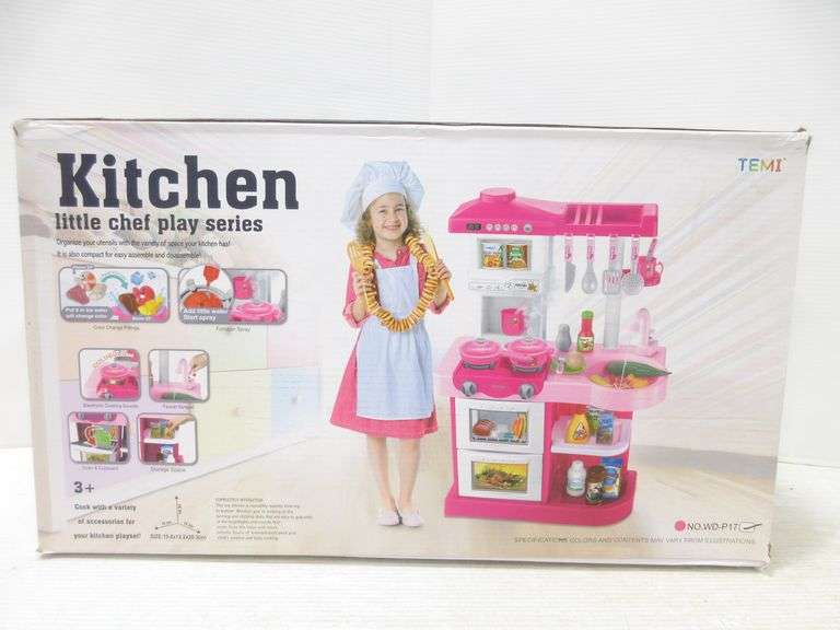 Little Chef Play Series Kitchen, ages 3 and up, Model No. WD-P17, pink ...