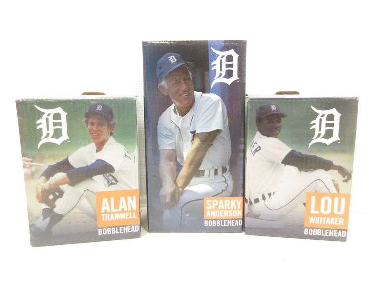 Detroit Tigers bobbleheads, include: Roar of 84; Alan Trammell and Lou ...