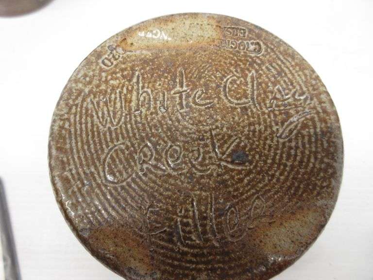 (4) Small salt glazed pottery stoneware crocks, Crocker & Springer, up ...