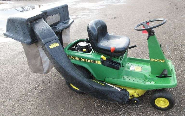 John Deere RX73 riding mower with bagger, 9 HP engine, pull start only ...