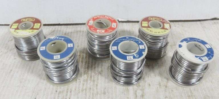 (6) Spools of solder, mostly 1/8", several different sizes - Albrecht ...