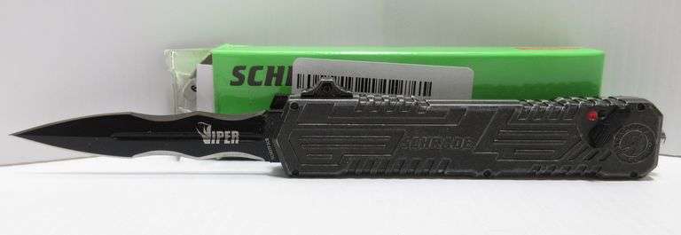 Schrade viper 3rd Gen out the front switchblade with safety, 5"L closed ...