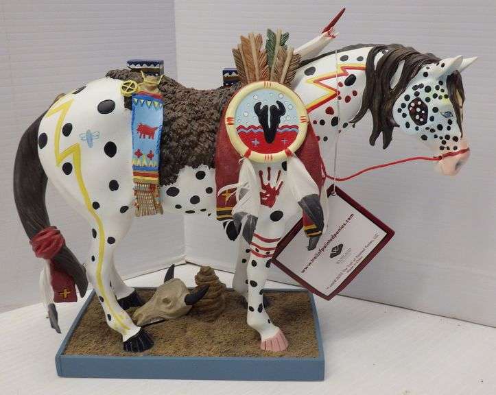 Trail of Painted Ponies war pony figurine, numbered and retired, 10"W x ...