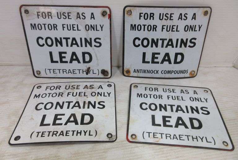 (4) Original Lead Signs - Albrecht Auction Service