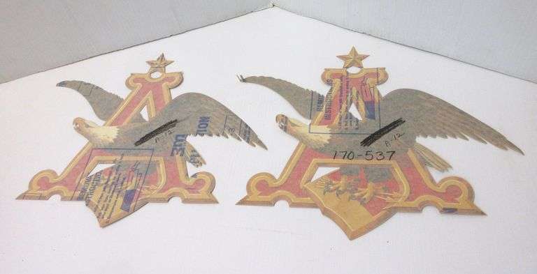 (2) Anheuser-Busch decals, 12"H, never used - Albrecht Auction Service