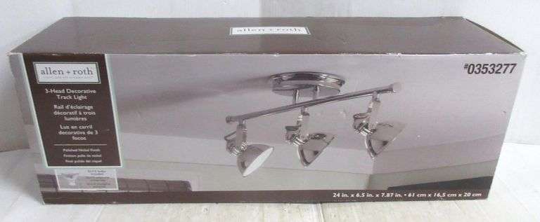 Allen & Roth silver 3-head decorative track light, new - Albrecht ...