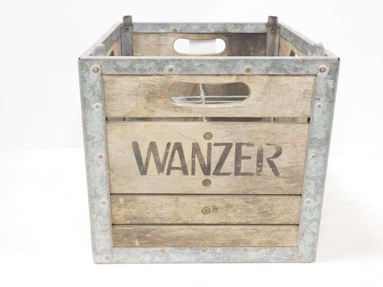 Wooden milk crate, Wanzer Dairy, Chicago, Wanzer was bought by and ...